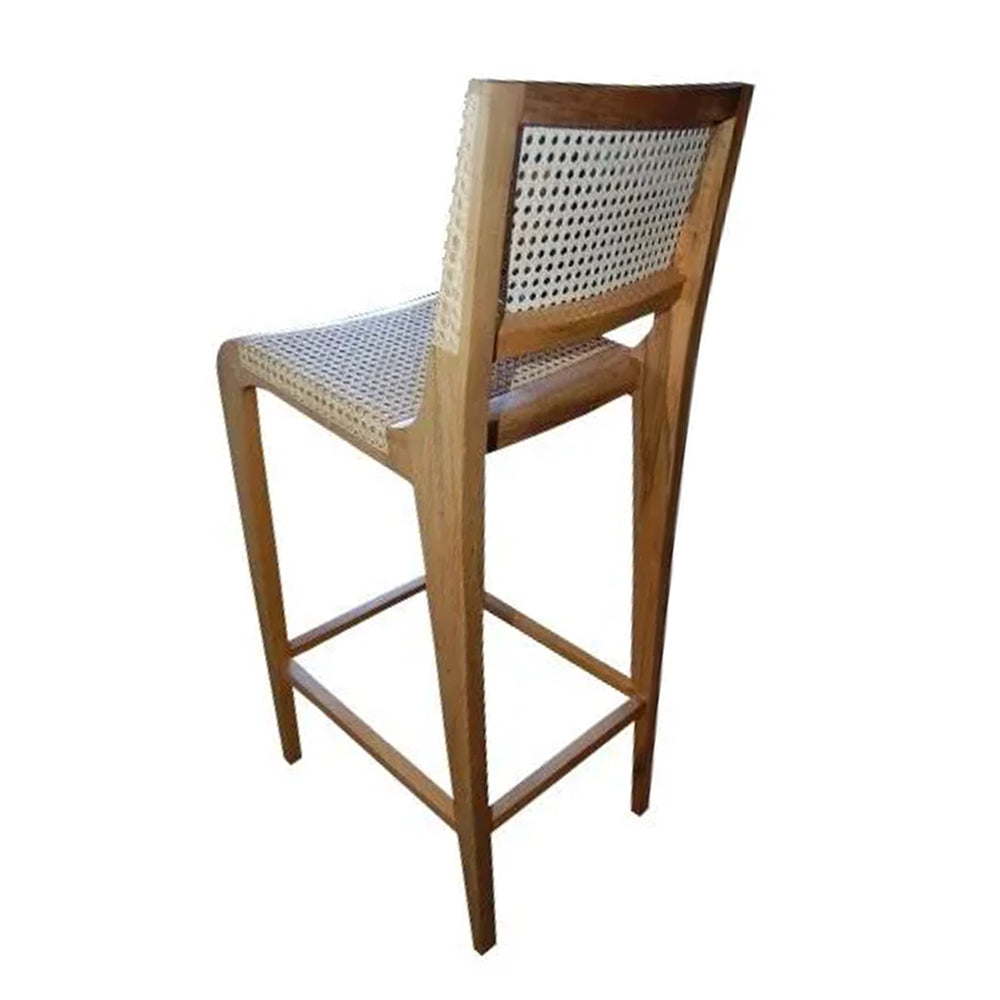 Banqueta Alta Para Bar De Madeira Maciça Demolição Palhinha