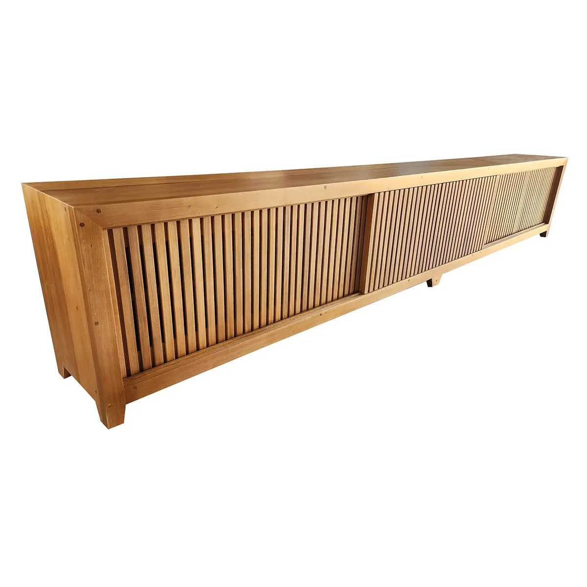 Rack De Madeira Maciça Com Portas Ripadas Bandeirantes